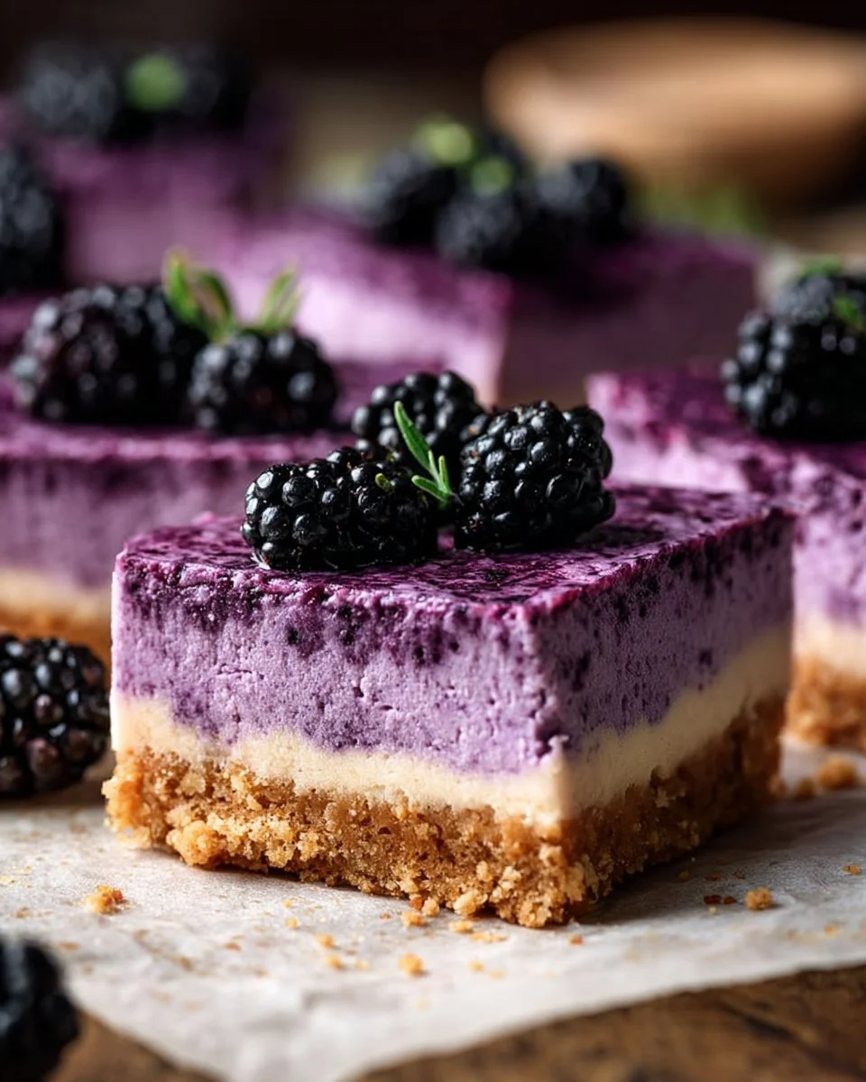 Blackberry Honey Cheesecake Bars - sweettreatsrecipes