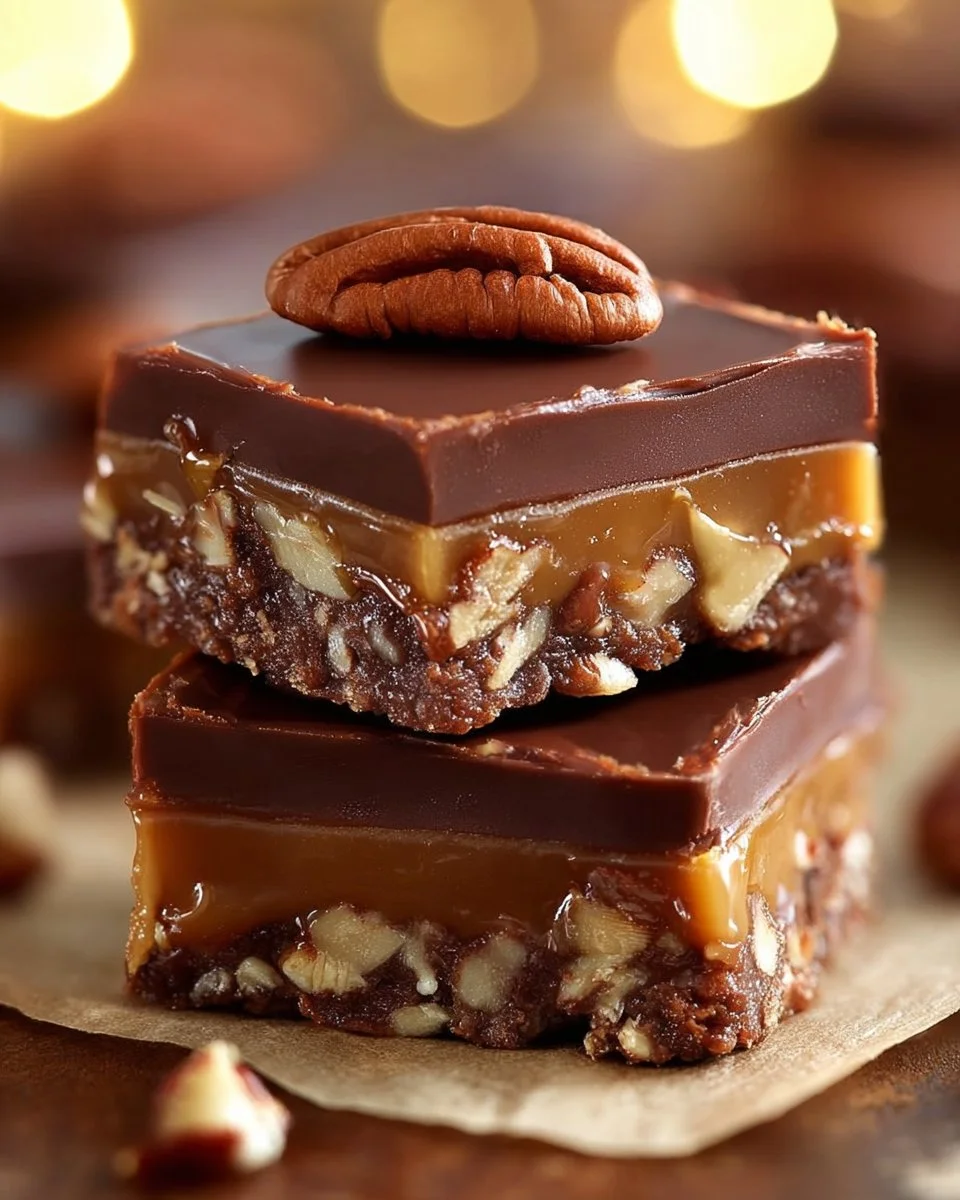 Chocolate Caramel Pecan Bars | sweettreatsrecipes