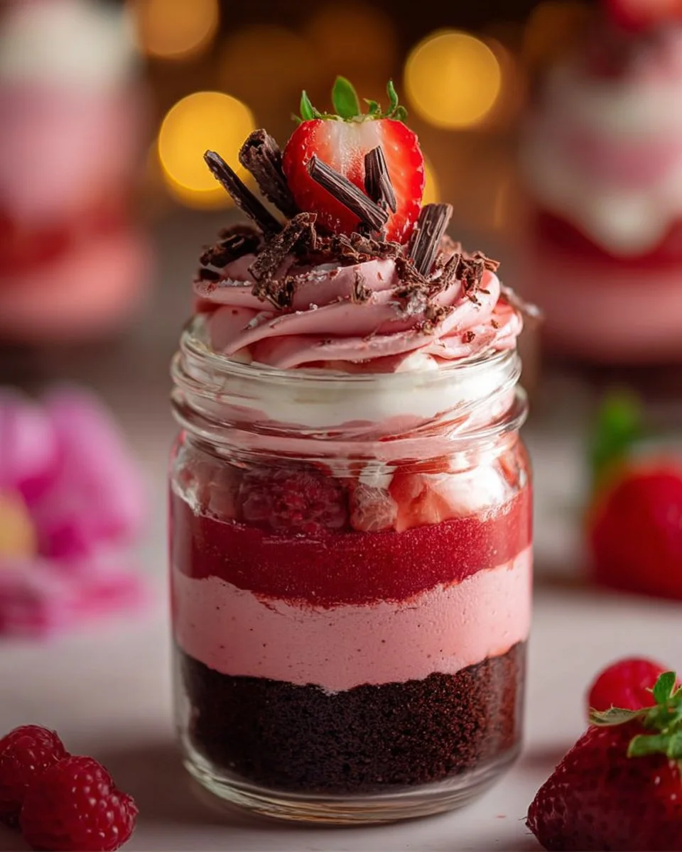 Chocolate Strawberry Mousse Cake Parfaits