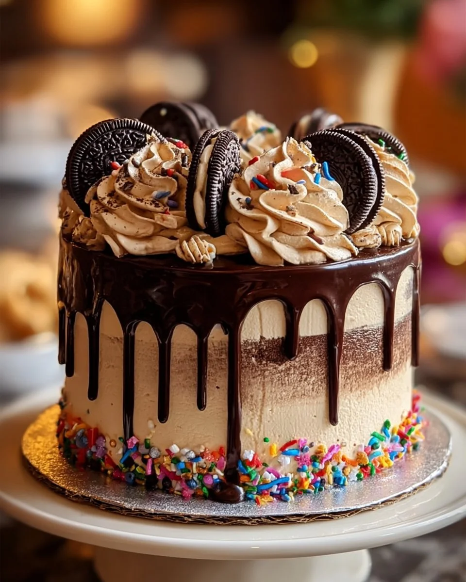 Cosmic Chocolate Oreo Drip Cake