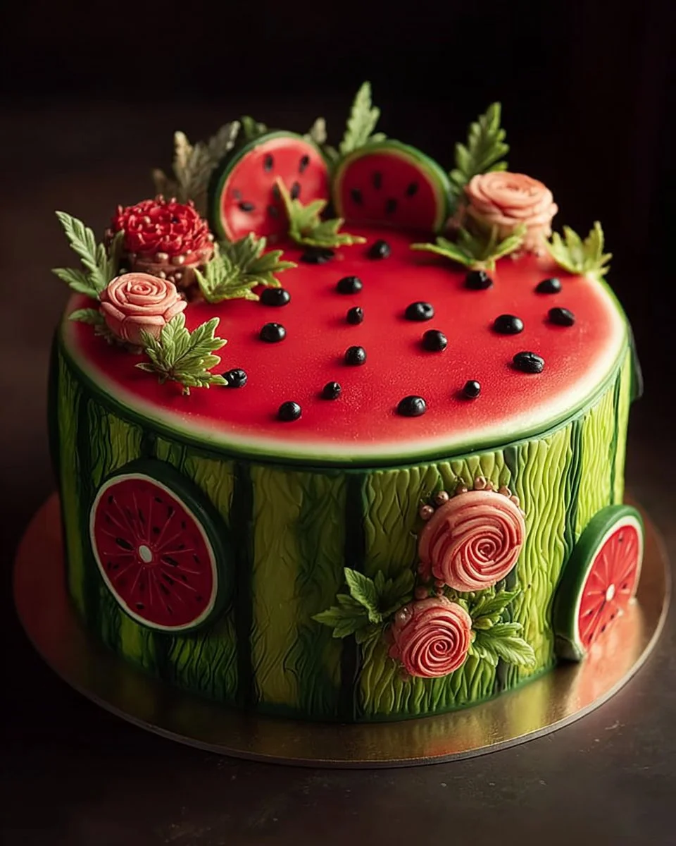 Refreshing Watermelon Delight Cake - sweettreatsrecipes