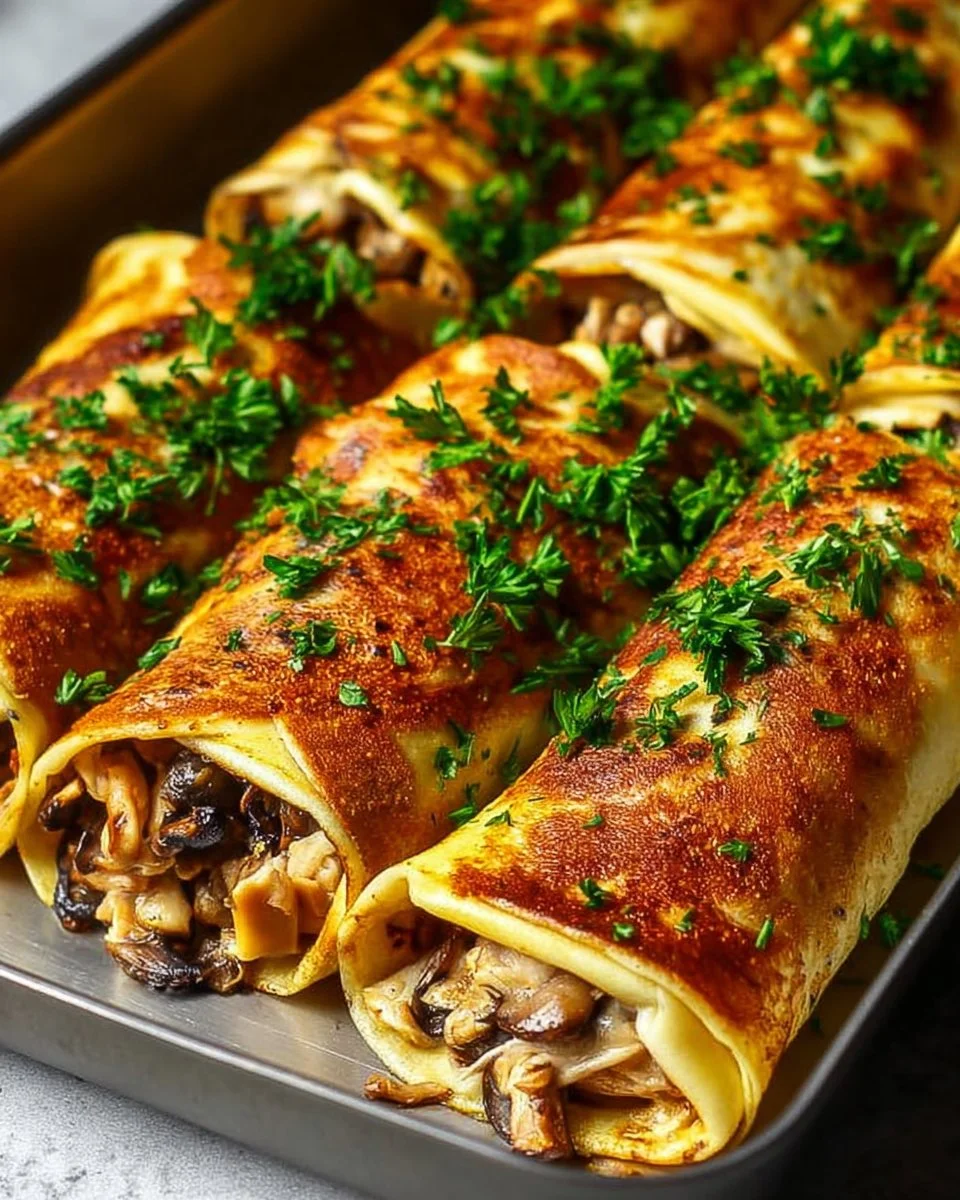 Savory Chicken Mushroom Crepes