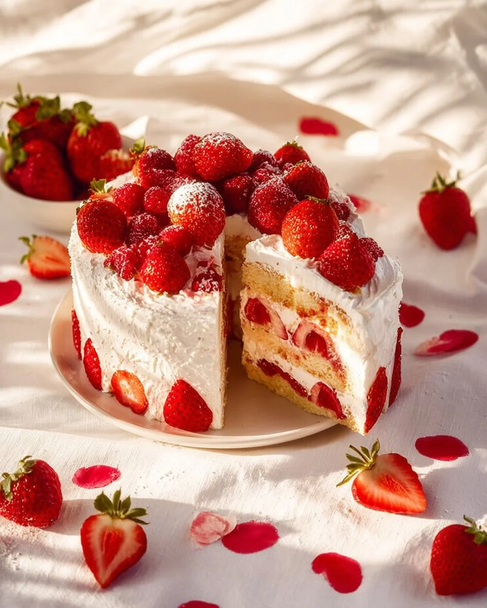 Strawberry Raffaello Cake
